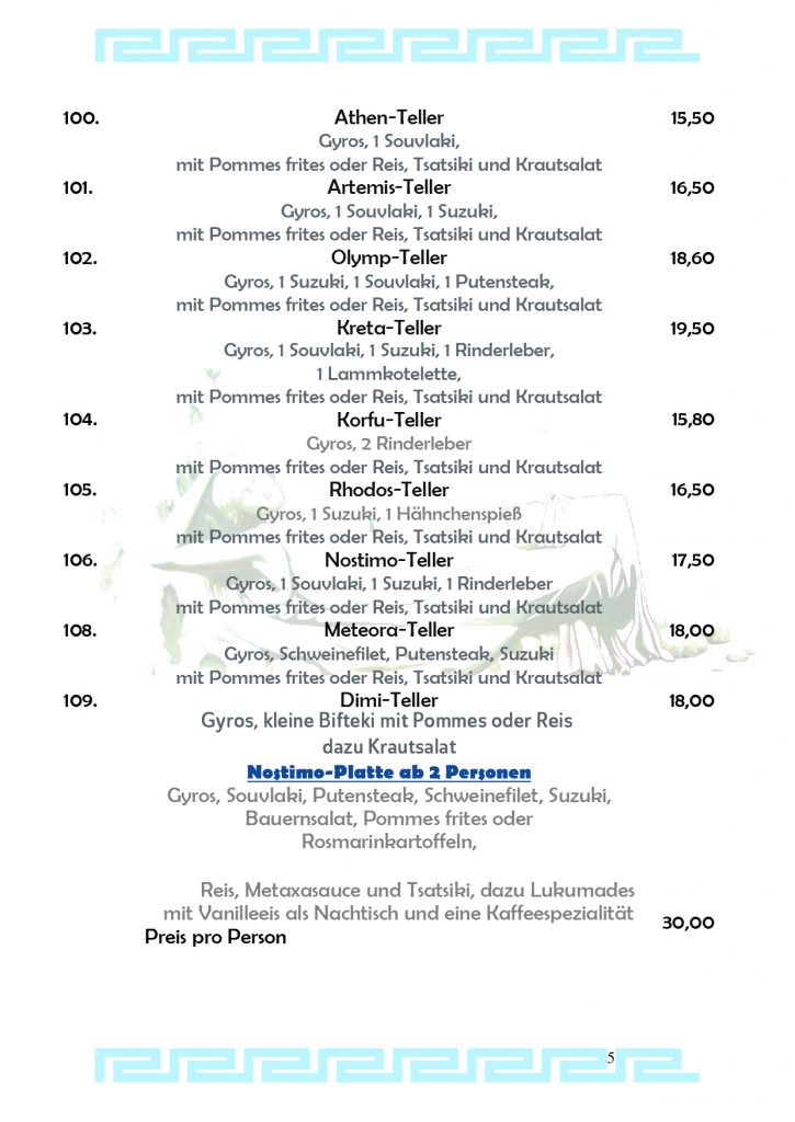 Speisekarte / Allergene – Restaurant Nostimo