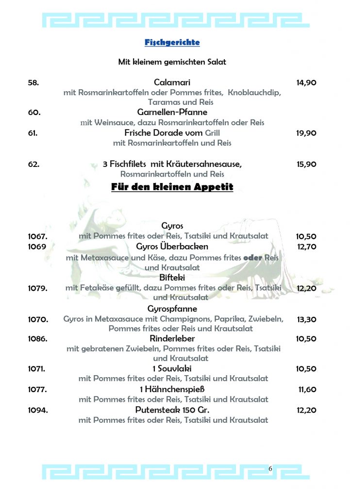 Speisekarte / Allergene – Restaurant Nostimo